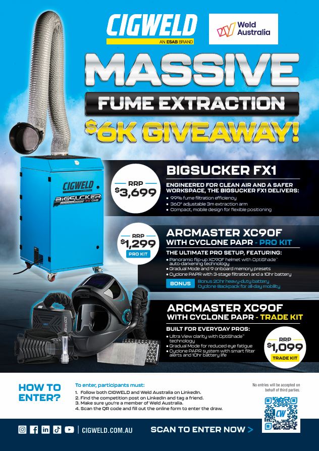 Cigweld Fume Extraction Giveaway - Weld Australia